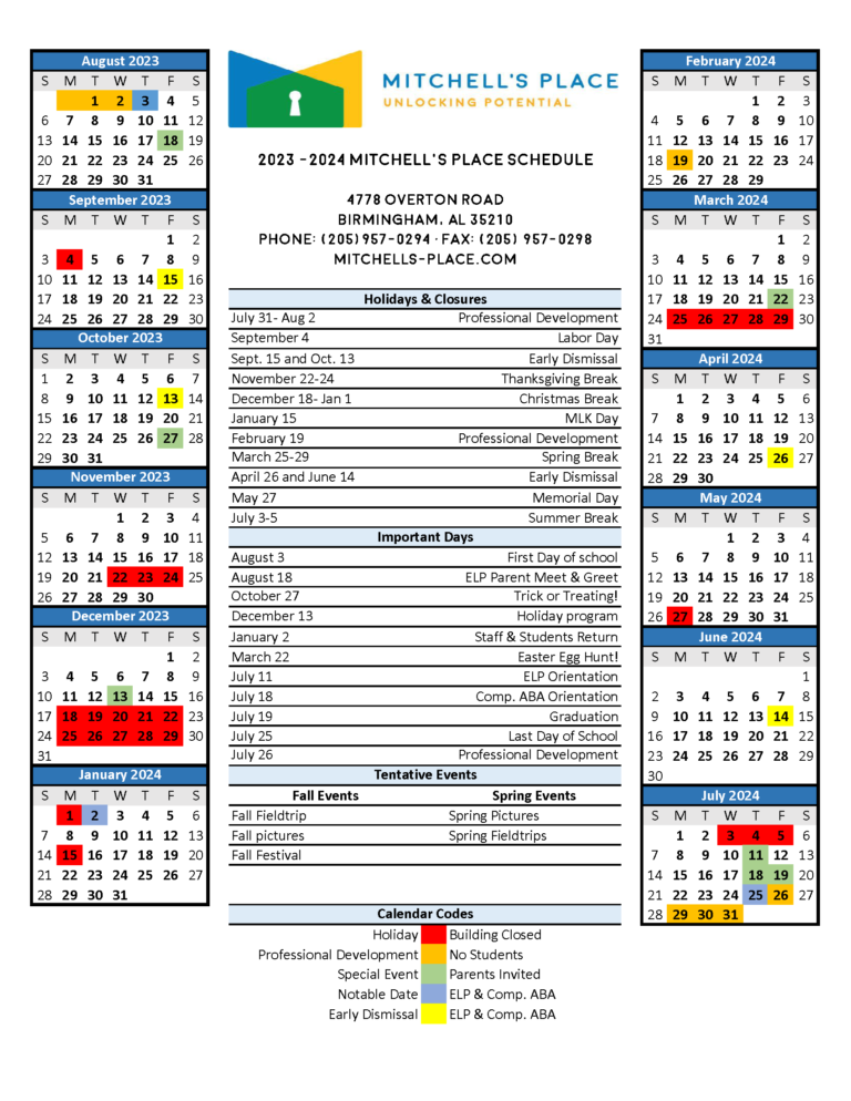 MP Schedules - Mitchell's Place